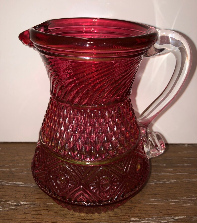 Vintage Federal Pressed Glass Pitcher Cranberry Pressed Glass | Etsy