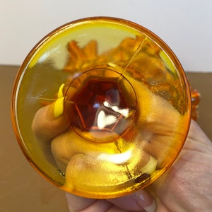 Vintage Fenton Orange Thumbprint Ruffle Rim Footed Compote, Fenton ...