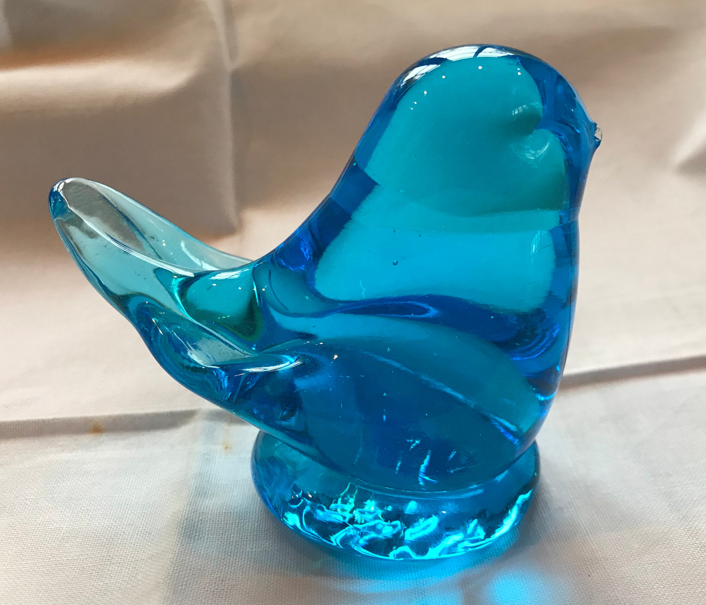 Large Turquoise Glass Bluebird Blue Bird of Happiness - Etsy