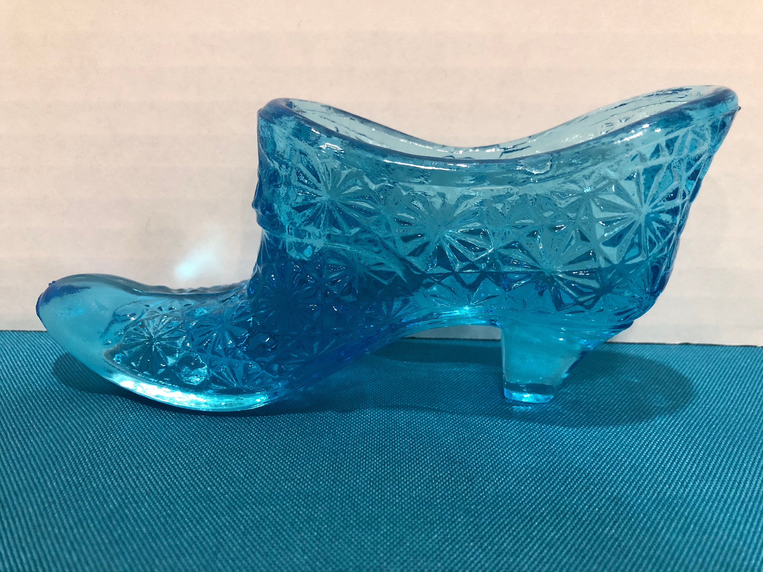 Vintage Fenton Turquoise Daisy Button Shoe CHIPPY Toe | Etsy