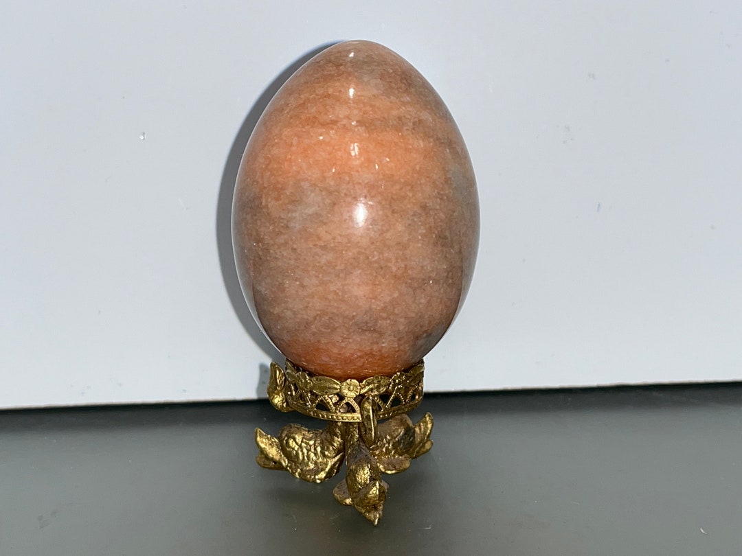Natural Sunset Marble Egg, Natural With Peach Marble Egg, Beige With ...