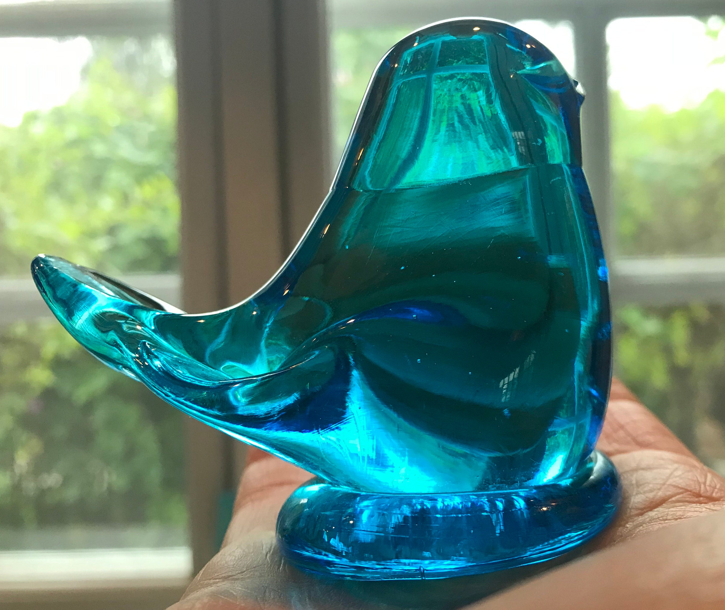 Large Turquoise Glass Bluebird Blue Bird of Happiness - Etsy UK