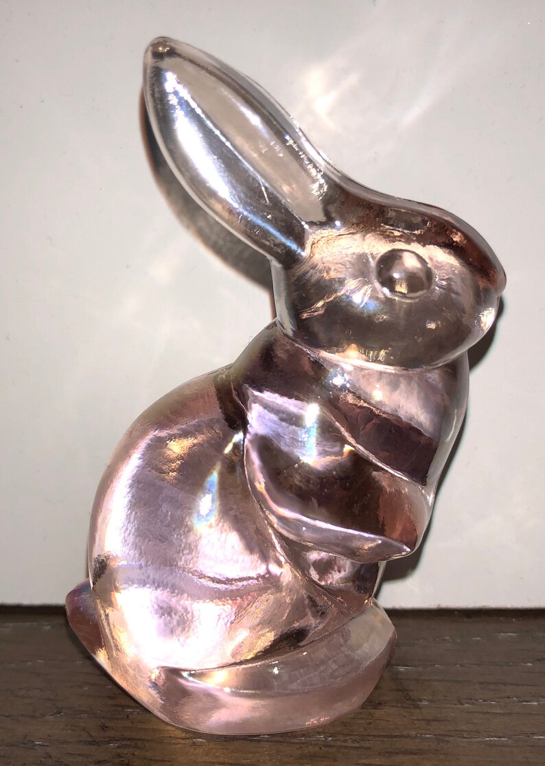 Fenton Pink Carnival Glass Bunny Rabbit Figure Fenton Pink | Etsy