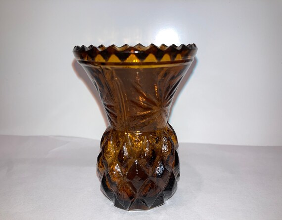 Vintage Amber Glass Toothpick Pineapple Shape Root Beer Glass - Etsy