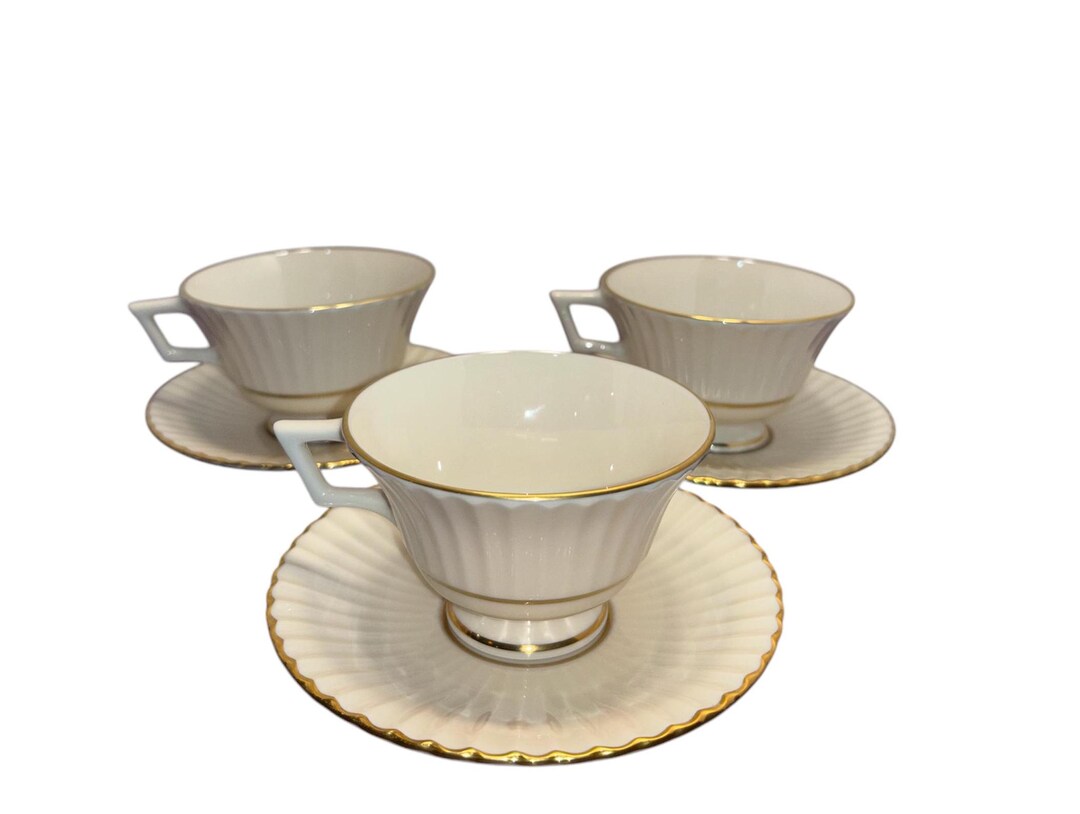 3 Lenox Citation Cups and Saucers, USA Lenox China Tea Cups, Lenox ...