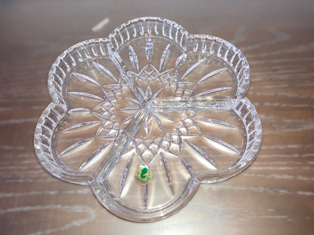 Waterford Lismore 3 Part Tray, Waterford Crystal Serving Tray, Vintage ...