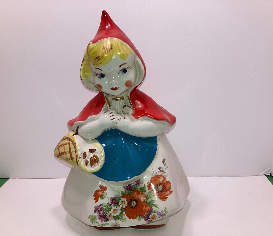 Vintage Original Hull Pottery Red Riding Hood Cookie Jar, Little Red ...