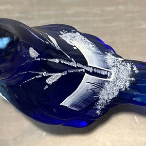 Fenton Cobalt Blue Jay Bird, Signed Fenton Blue Jay, Fenton Painted ...