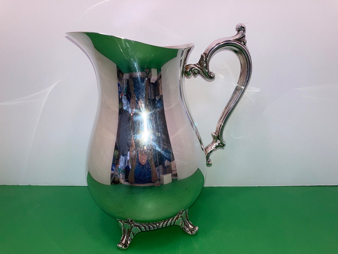 Vintage Silver Plated WM Rogers Footed Water Pitcher, Silver Pitcher ...