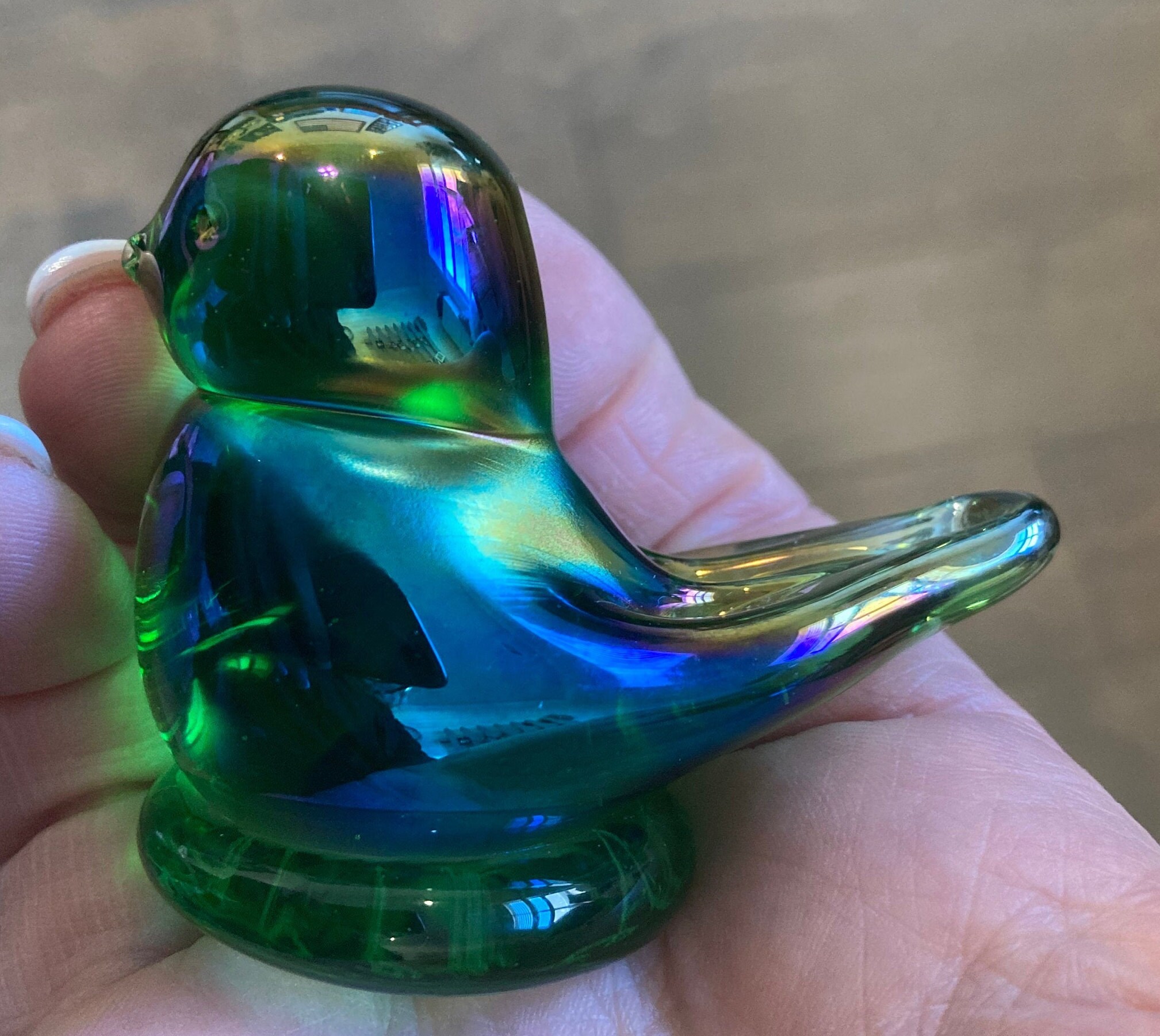 Vintage Iridescent Green Bluebird Leo Ward 1981 Sunny Day - Etsy