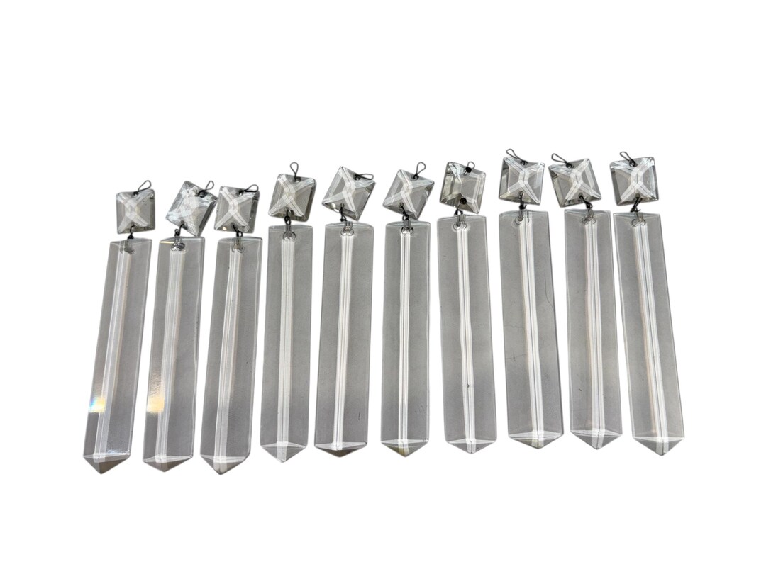 10 Antique Prism 4 3/4" Bar Sets, Antique Square Cut Prisms, 3 3/4" X ...