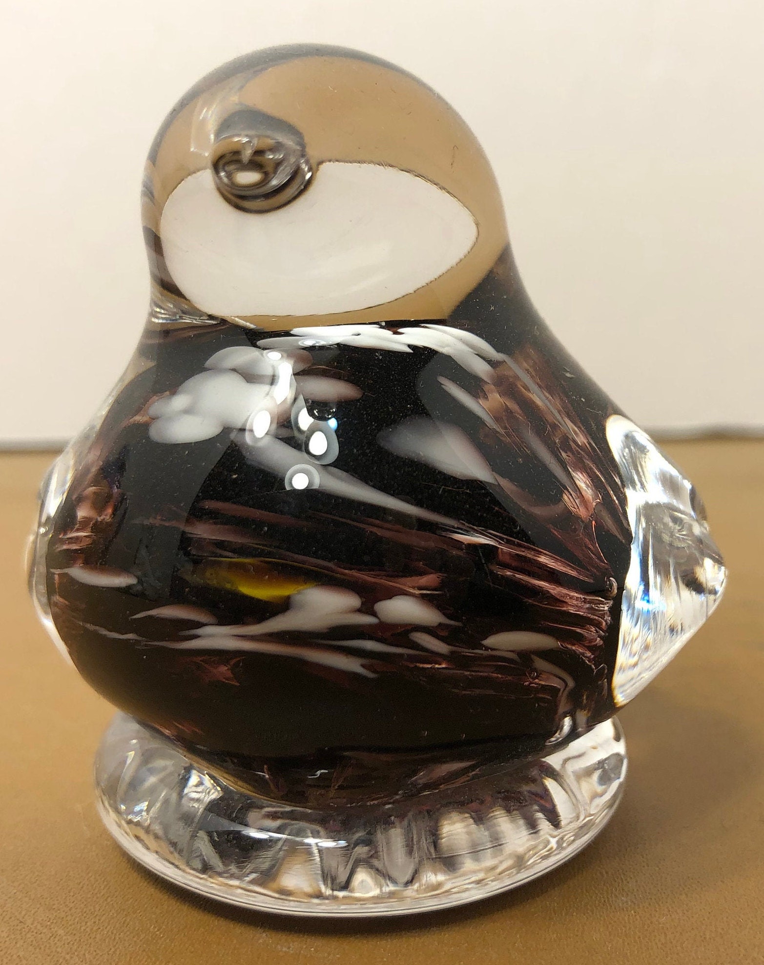 Vintage Blown Glass Purple Love Bird Purple White Clear Swirl | Etsy