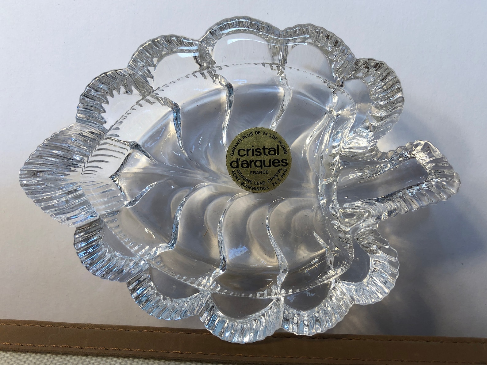 Cristal d'arques Nut Dish Crystal Leaf Dish Lead Crystal | Etsy