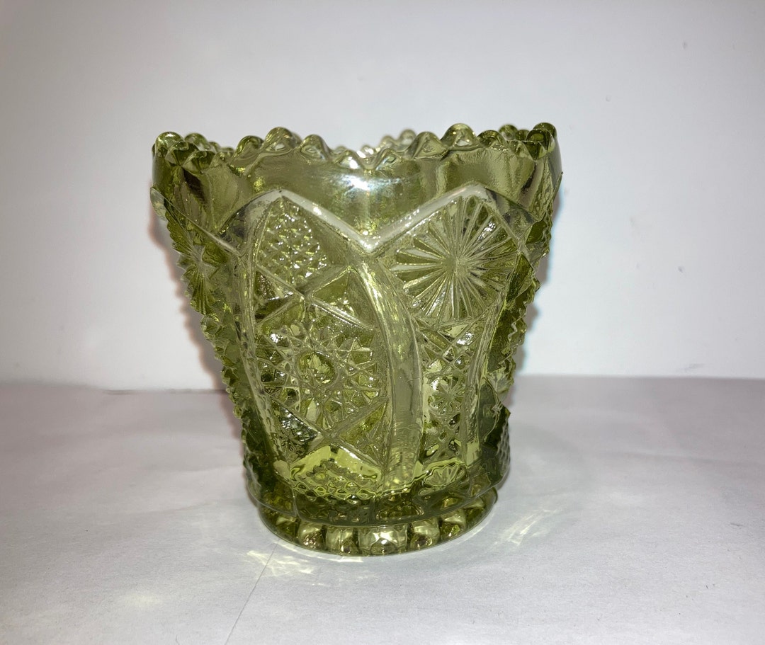 Vintage Imperial Green Glass Toothpick, Imperial Avocado Green Tint ...