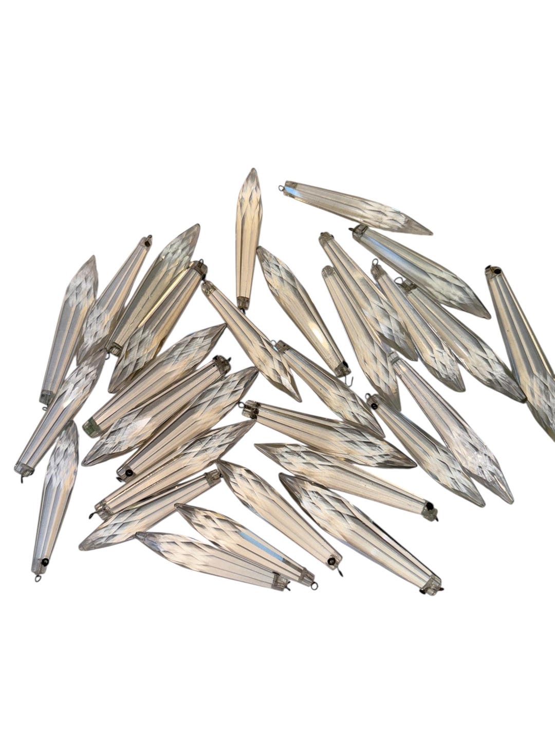 30 Antique Crystal Prisms, Antique Crystals Lot, Antique Chandelier ...