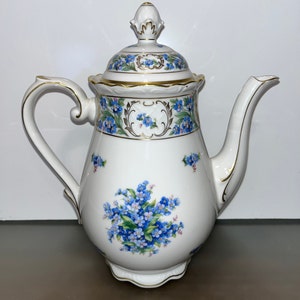 Schumann Bavaria Forget Me Not Tea Pot, Antique Schumann Blue Flowers ...