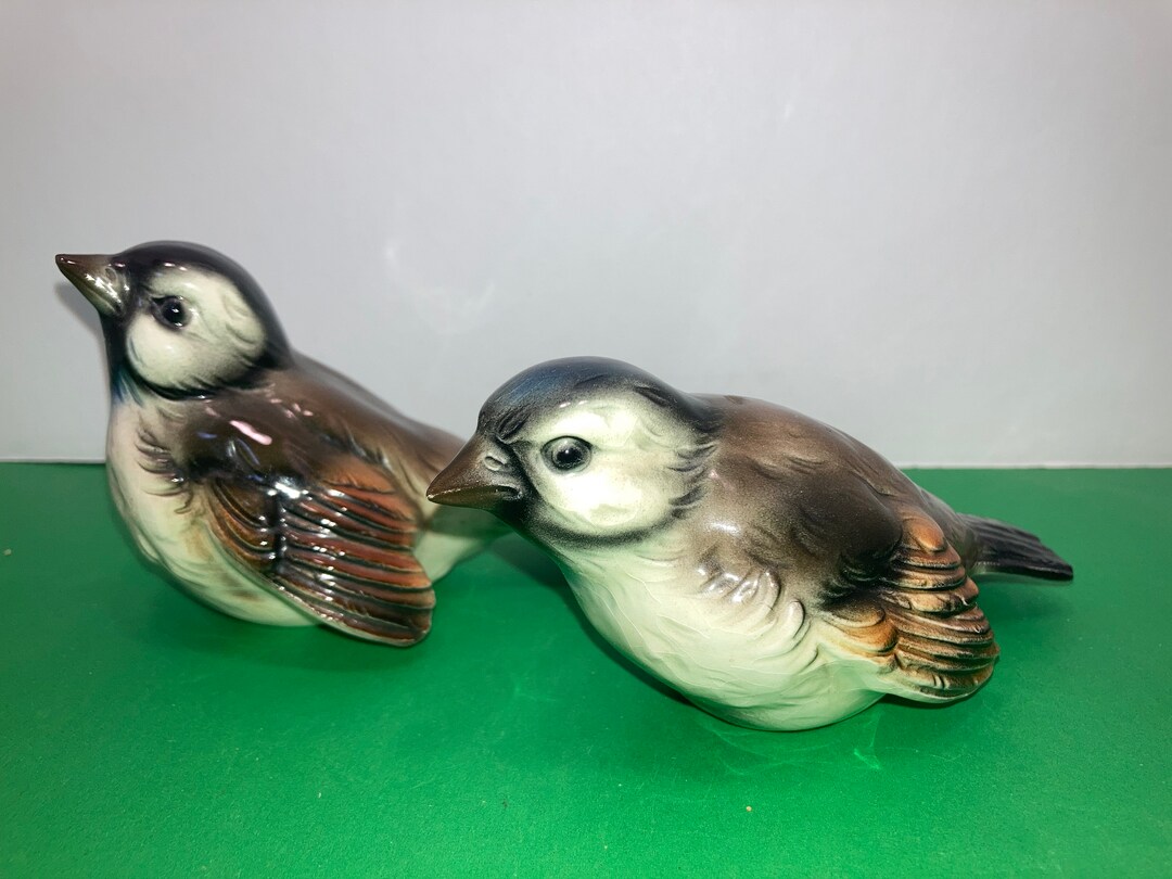 Pair of Vintage Goebel German Porcelain Bird, Ceramic Sparrow Bird ...