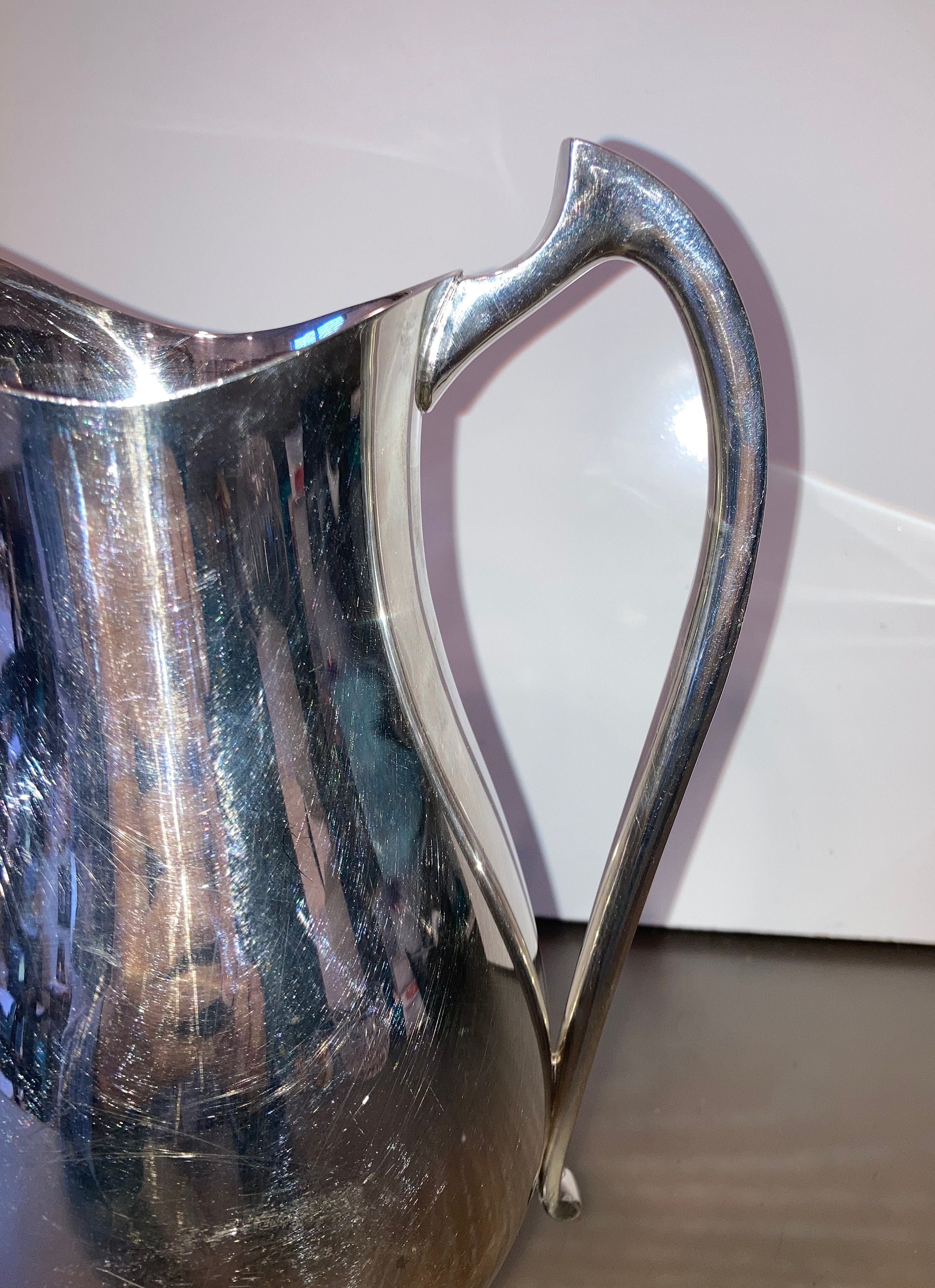 Mid Century Sheffield Silver Plate Pitcher, Sheffield USA Footed Silver ...