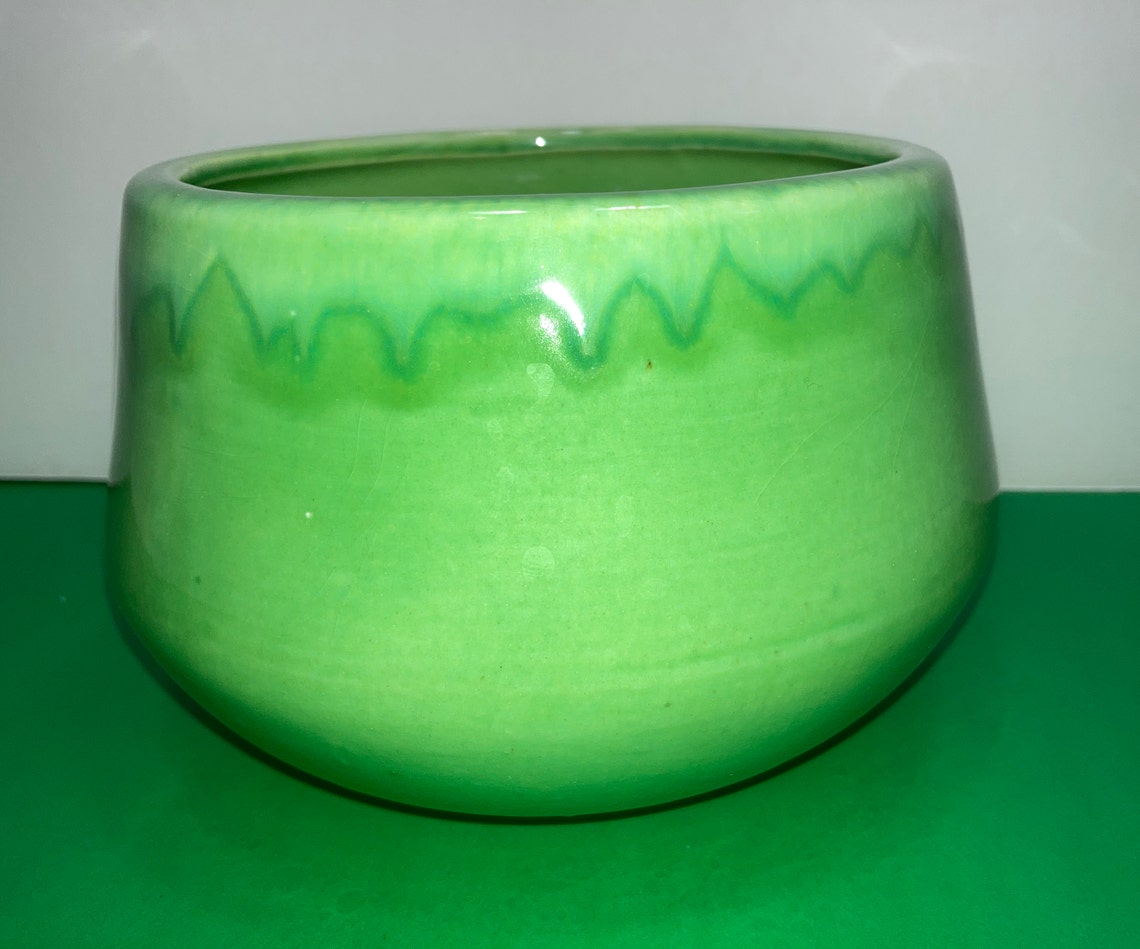 Vintage Bauer Pot Bauer Green Bowl Vintage Pottery Drip | Etsy