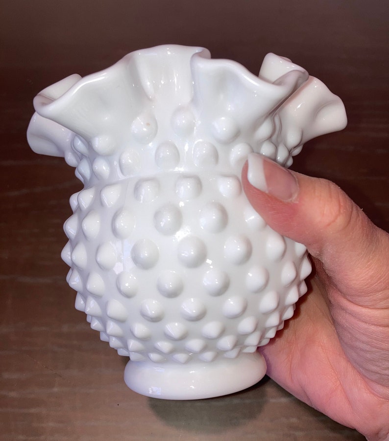 Vintage Fenton Art Glass Hobnail Vase Vintage Fenton Milk - Etsy