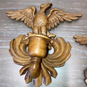 Pair of Sexton Patriotic Cast Iron Figures, 3D Patriotic Eagle Candle ...