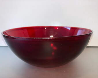 Large Red Serving Bowl - Etsy