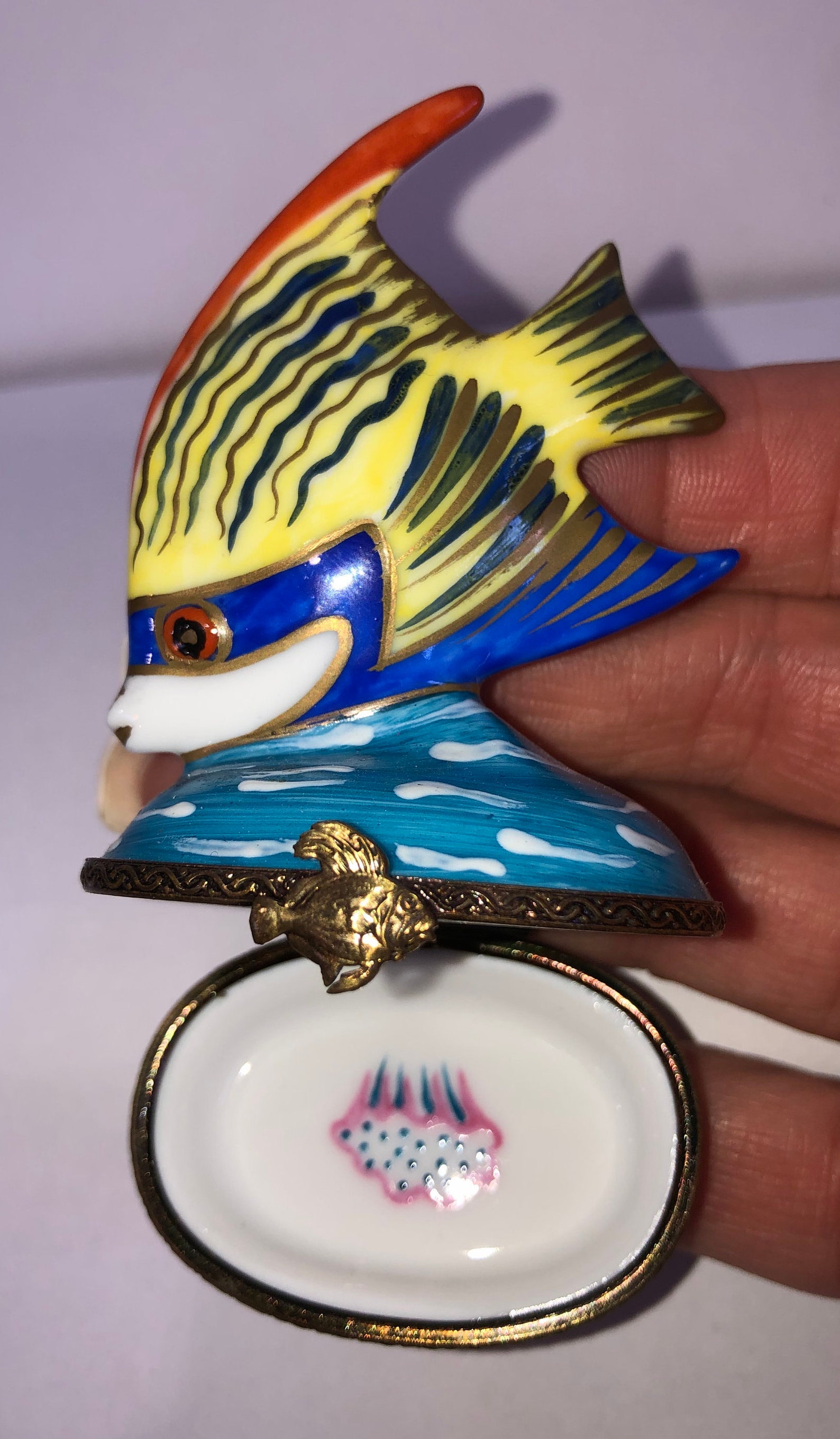 Limoges Anglefish Trinket Box Peint Main Fish Trinket Box - Etsy UK