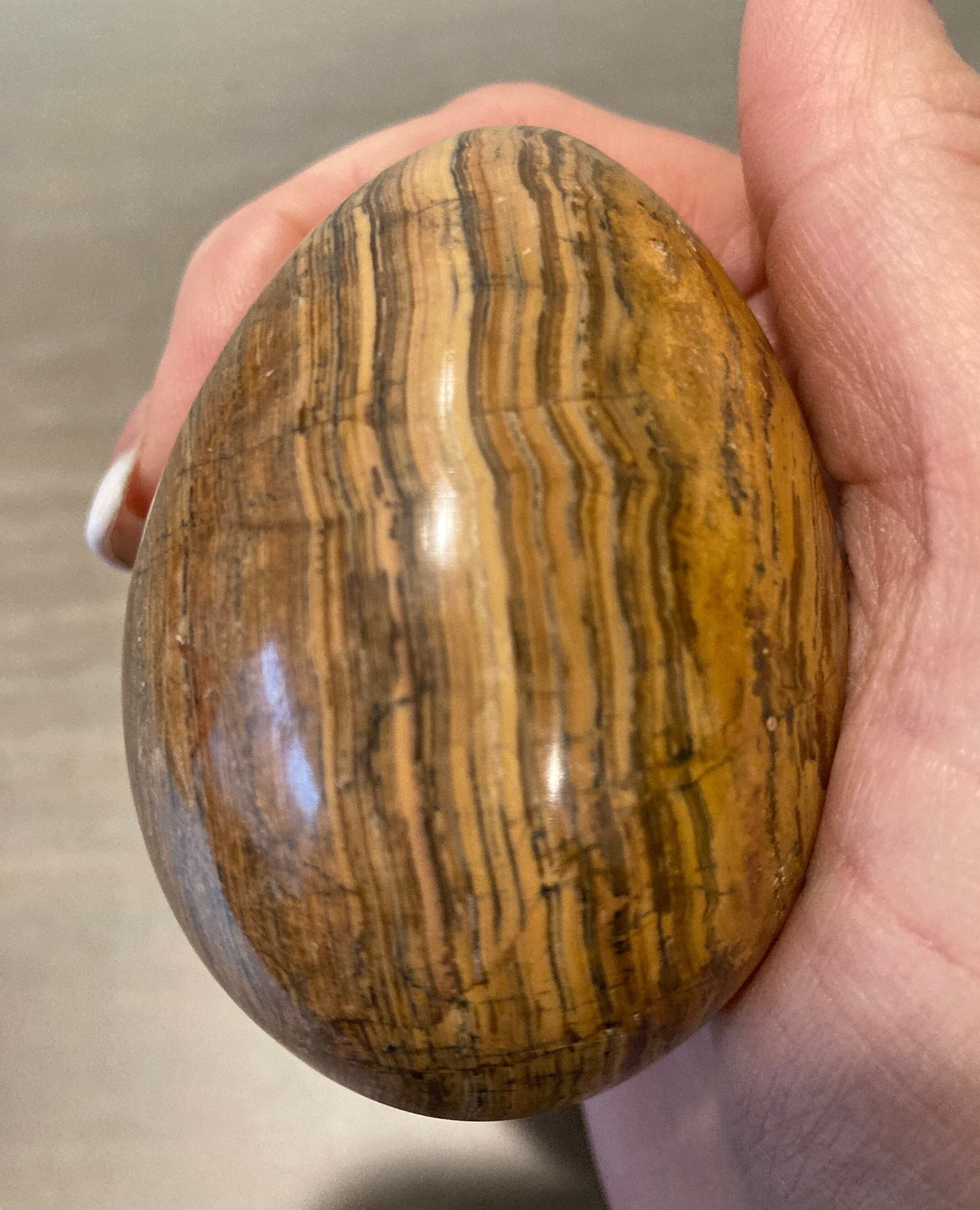 Huevo de jaspe oceánico anillado piedra de huevo de jaspe - Etsy España