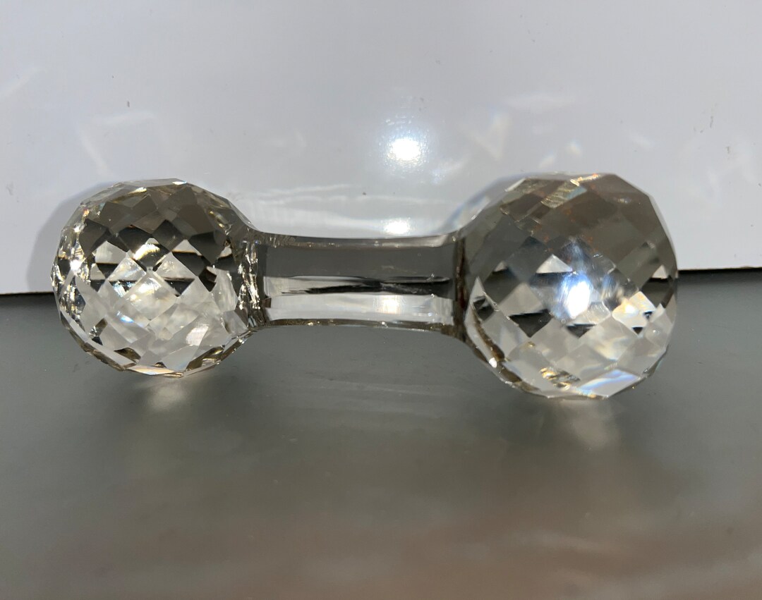 Vintage Crystal Knife Rest, Faceted Crystal Knife Rest, 5" Faceted ...