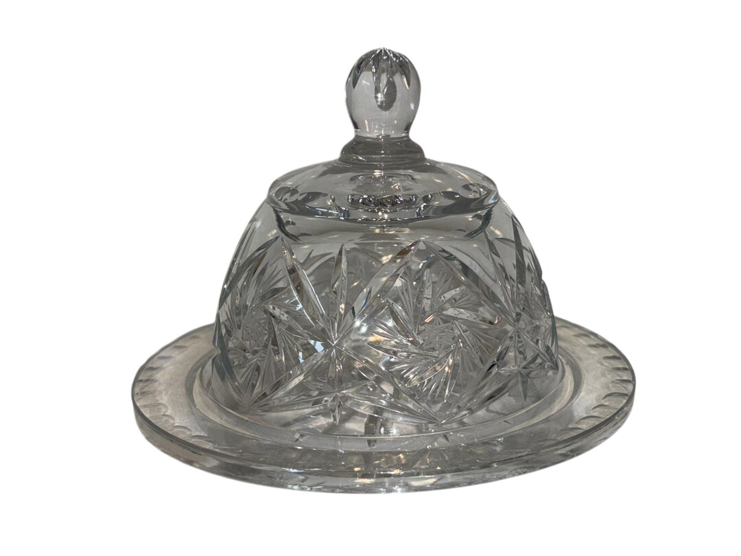 Vintage Crystal Covered Butter, Pinwheel Stars Lidded Cheese, Crystal ...