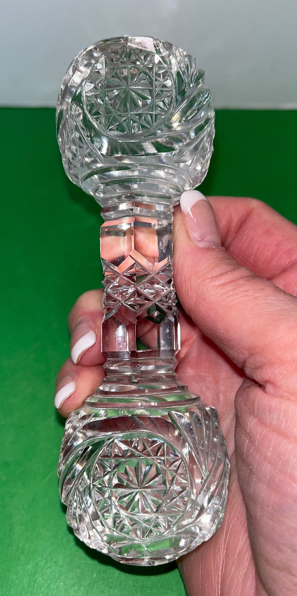 Antique Cut Glass Knife Rest, Faceted Glass Carving Knife Rest, 5 1/4 ...