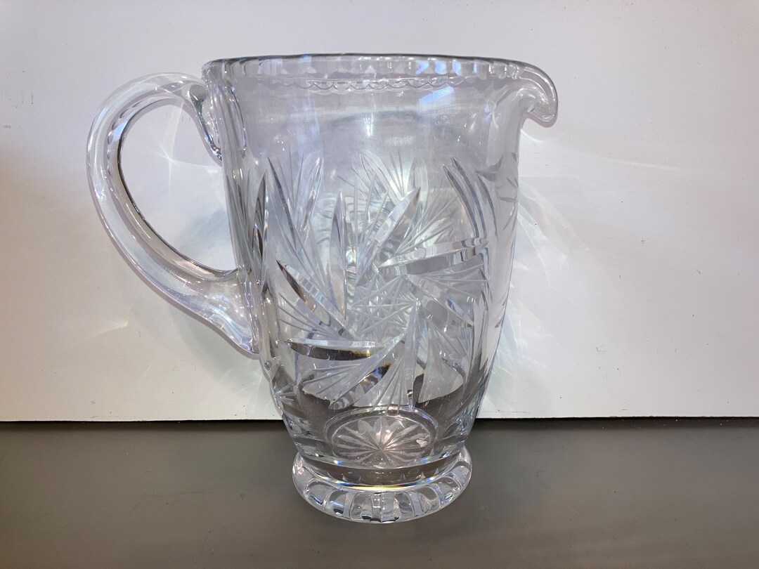 Vintage Pinwheel Water Pitcher, 8" Vintage Stars Pitcher, Crystal Stars ...