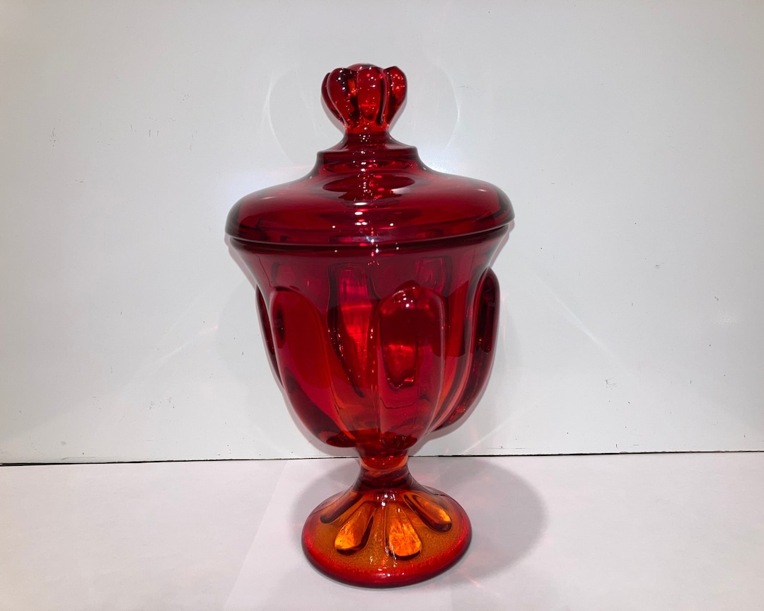 Vintage Viking Ruby Red Lidded Candy, Viking Modern Lidded Candy ...