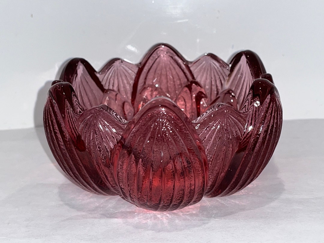 Vintage Fenton Pink Lotus Candle Cup, Fenton Pink Votive Candle, 4 ...