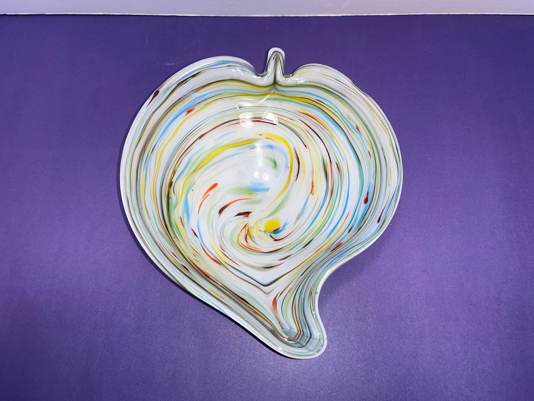 Vintage Murano Art Glass Dish, Murano Free Form Bowl, Free Form ...