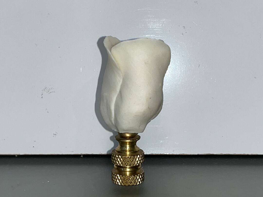 Vintage Rose Finial, White Rose Finial, 2 1/4 White Rose Bud Finial ...