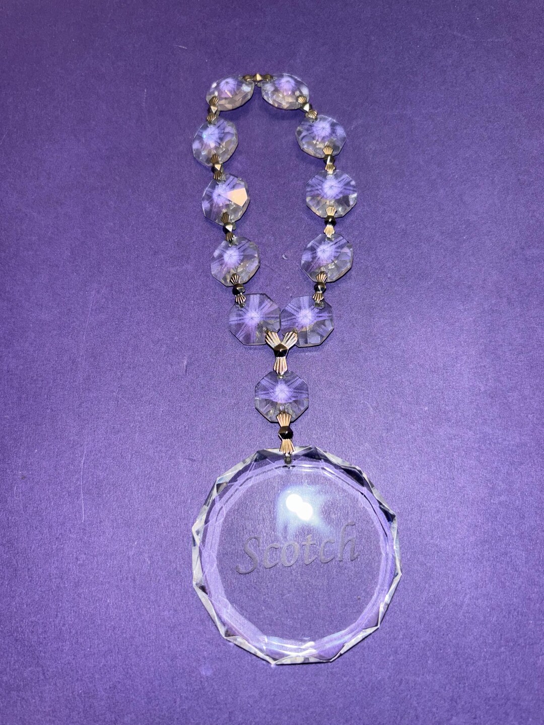 Crystal Prism Bottle Hanger, 1/2" Octagon Crystal Bead Tag, Crystal ...