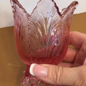 Vintage Fenton Pink Glass Cabbage Candle Holder, Pink Glass Votive, 4 1 ...