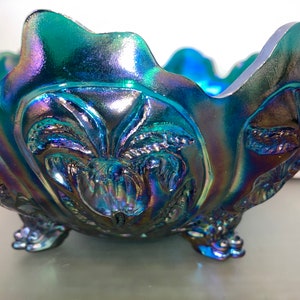Vintage Imperial Aurora Jewel Tri Footed Bowl, Imperial Aurora Large Bowl, Imperial Iridescent ...