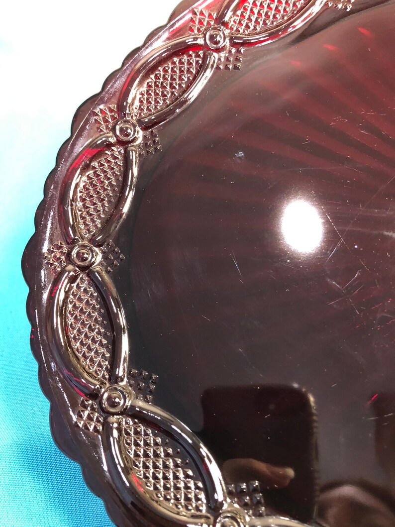 Vintage Cape Cod Ruby Red Glass Platter Avon Ruby Red | Etsy