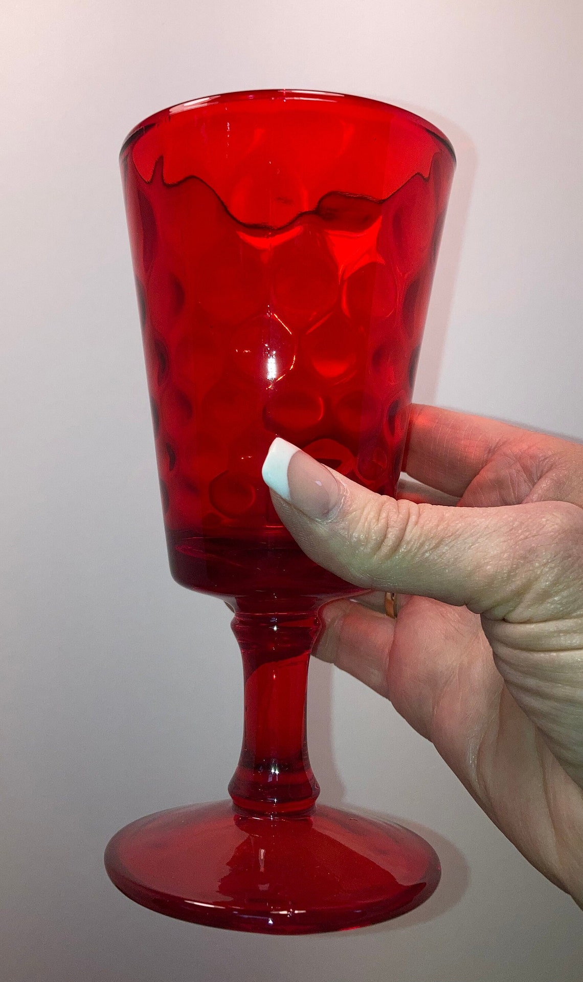 4 Vintage Ruby Red Water Goblets Vintage 7 Red Water - Etsy