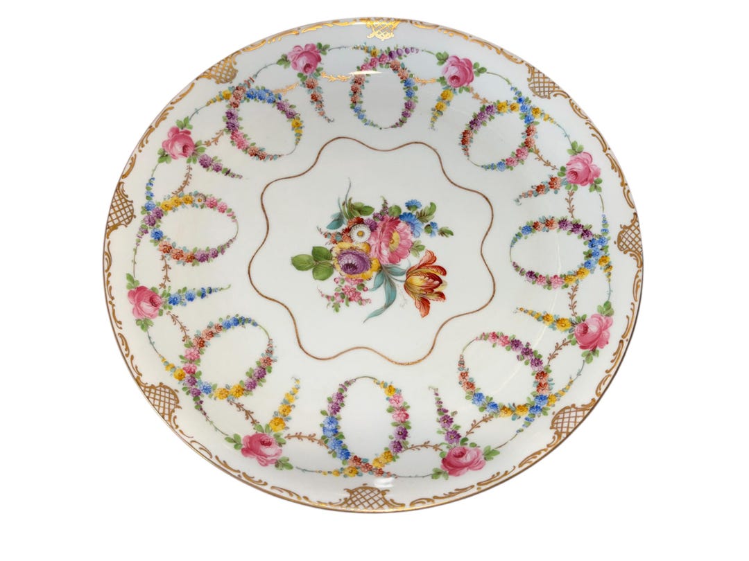 Antique Schumann Dresden 13" Cake Plate, Antique Dresden Flowers 13 ...