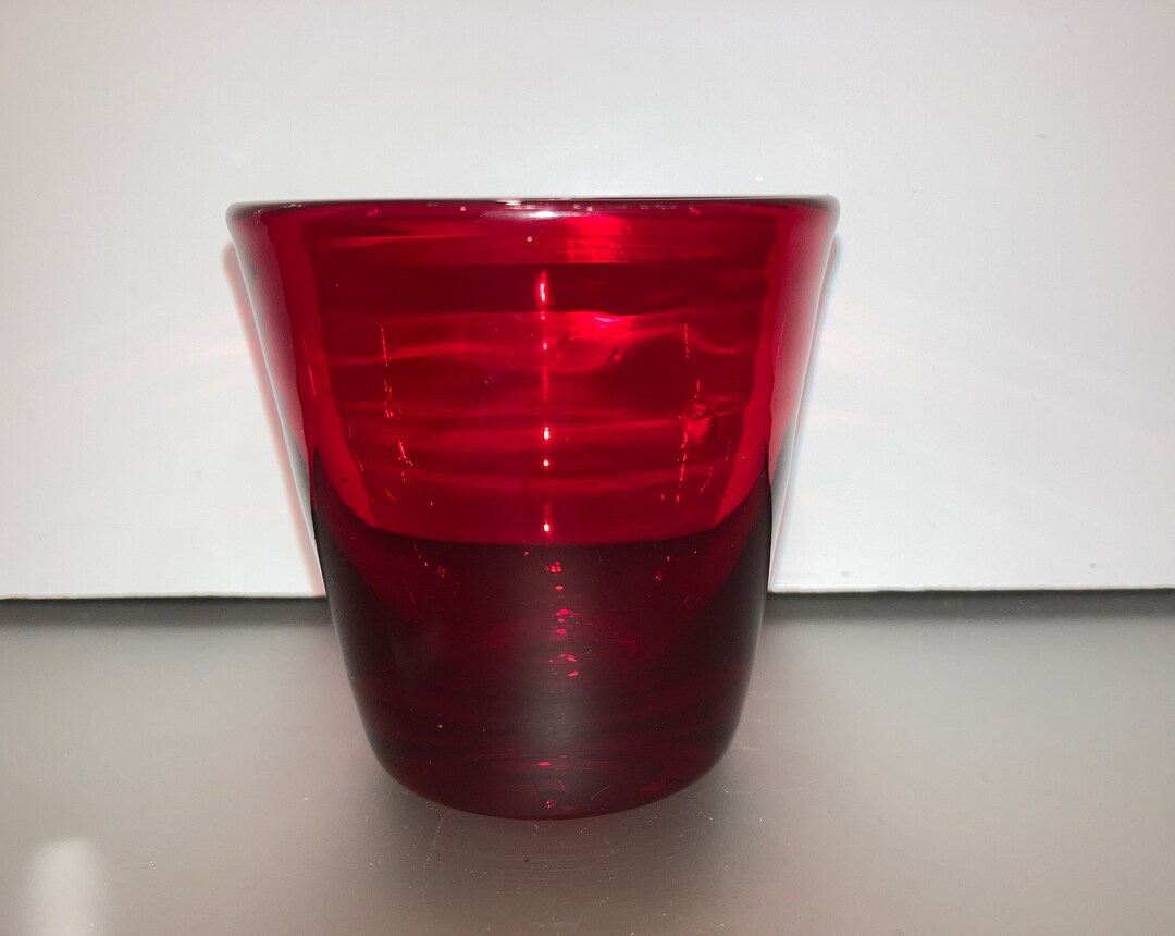 Vintage Hand Blown Ruby Red Glass Toothpick, Artisan Made Ruby Red Shot ...