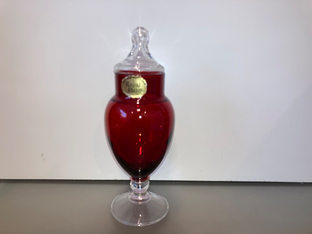 Vintage Anchor Hocking Ruby Red Jar, Vintage Red Lidded Jar, Ruby Red ...