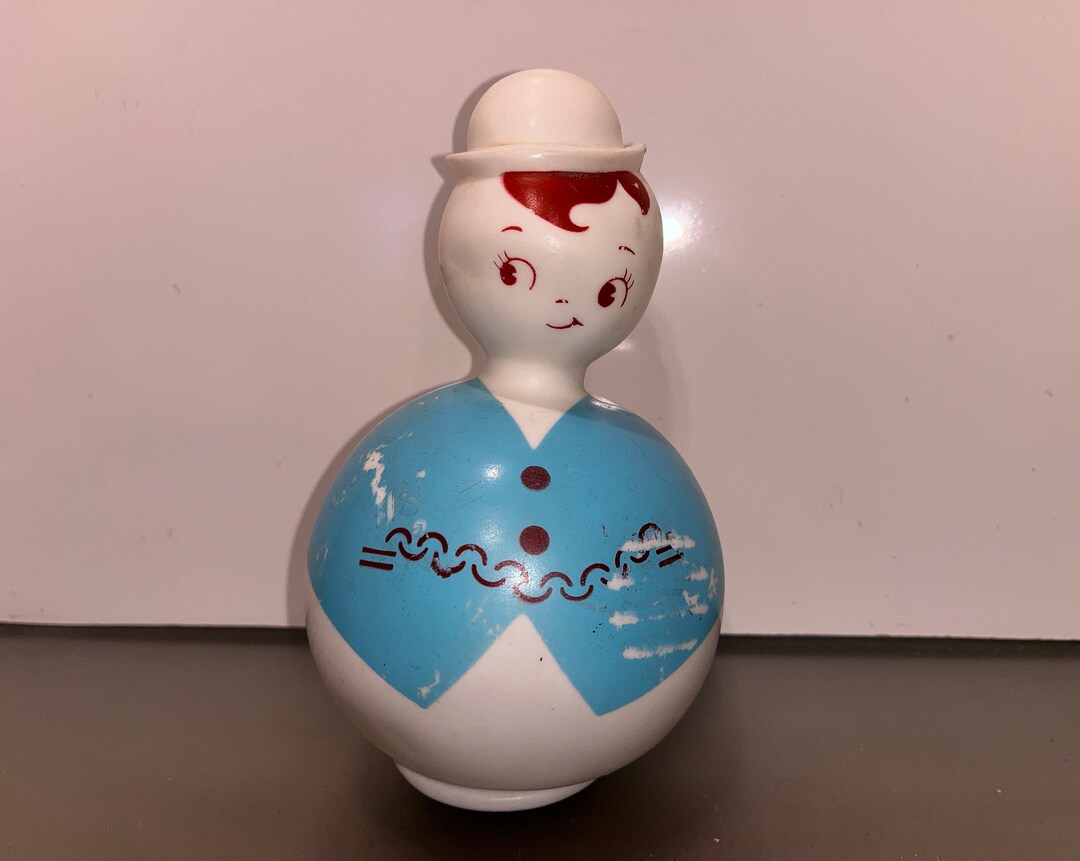 Vintage Roly Poly Toy, Roly Poly Childs Toy, Roly Poly Squeak Toy, Roly ...