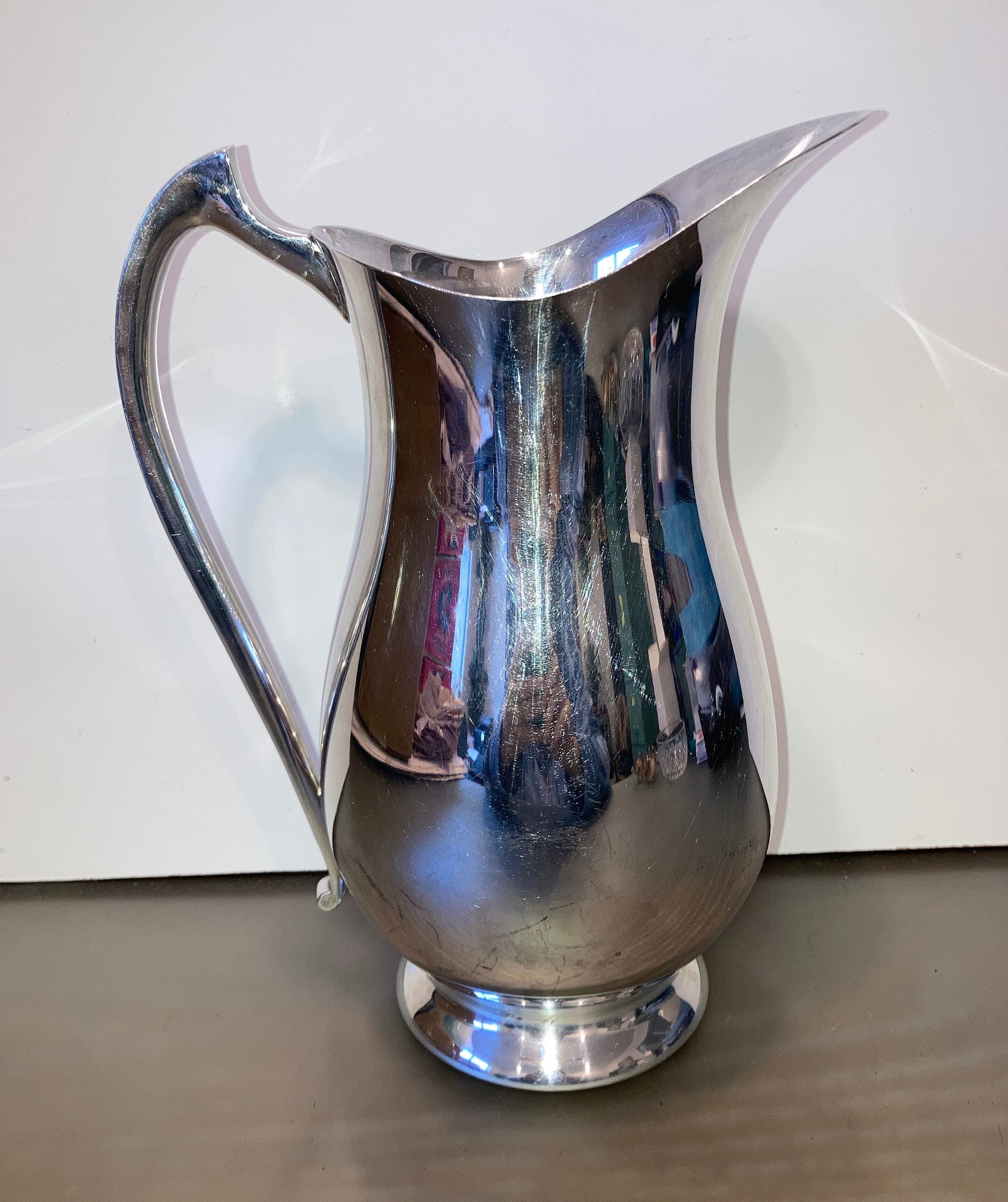 Mid Century Sheffield Silver Plate Pitcher, Sheffield USA Footed Silver ...