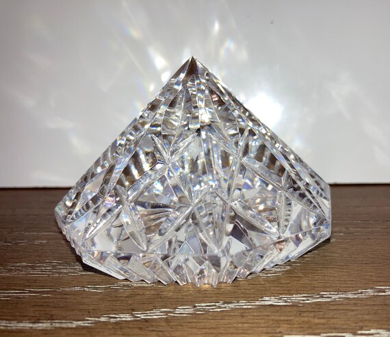 Waterford Crystal Pyramid Paperweight Waterford Lismore | Etsy