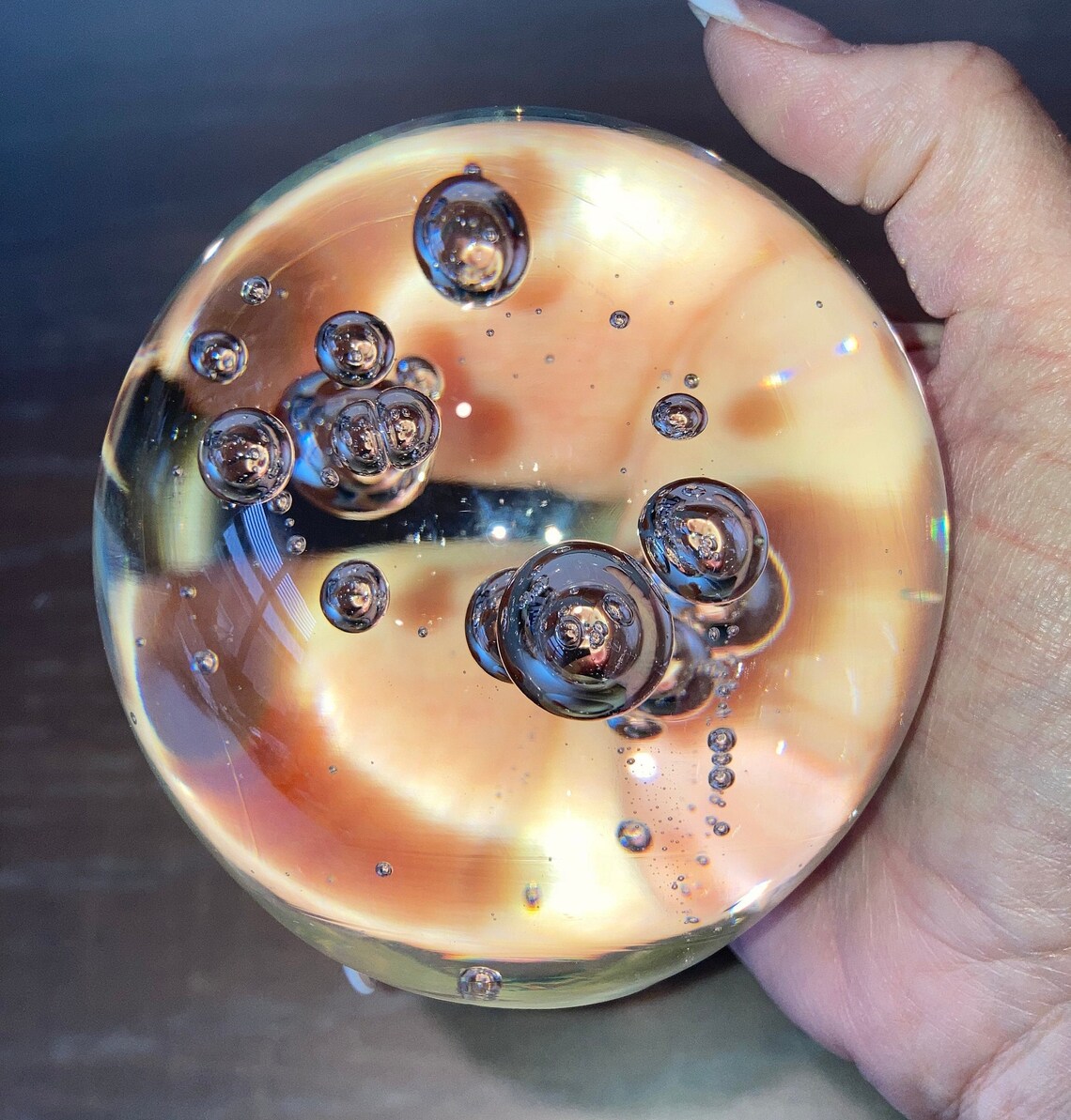 3 1/2 Clear Controlled Bubble Paper Weight Vintage - Etsy