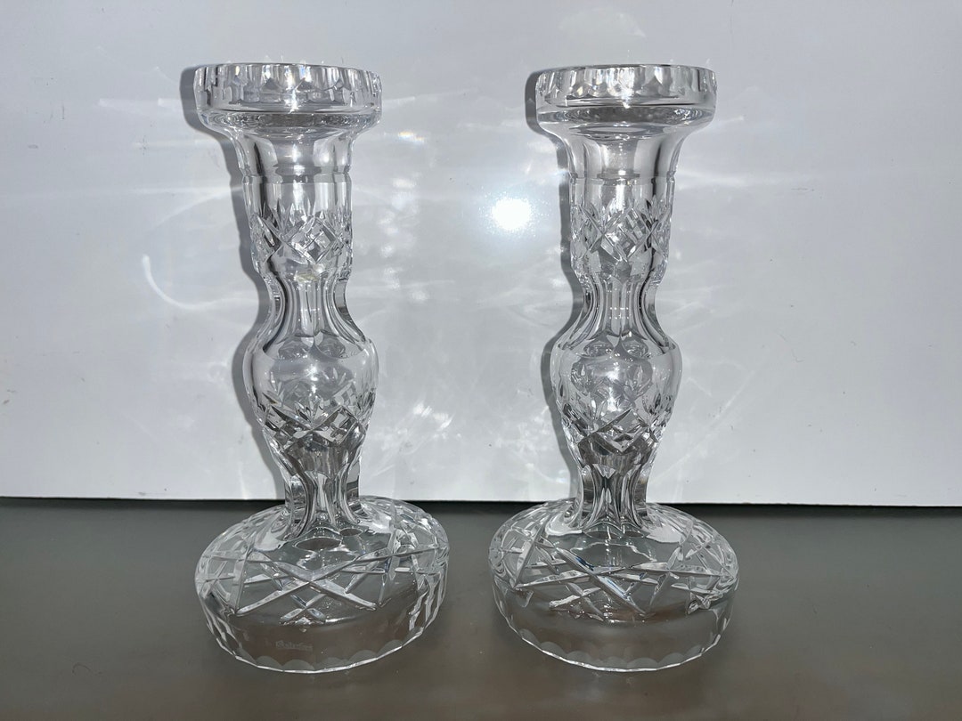 Pair of Retired Waterford Lismore 8" Candlesticks, Waterford Lismore 8 ...