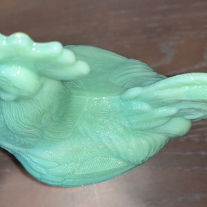 Vintage Jadeite Rooster Candy Dish, Jadeite Green Glass Rooster, Mint ...